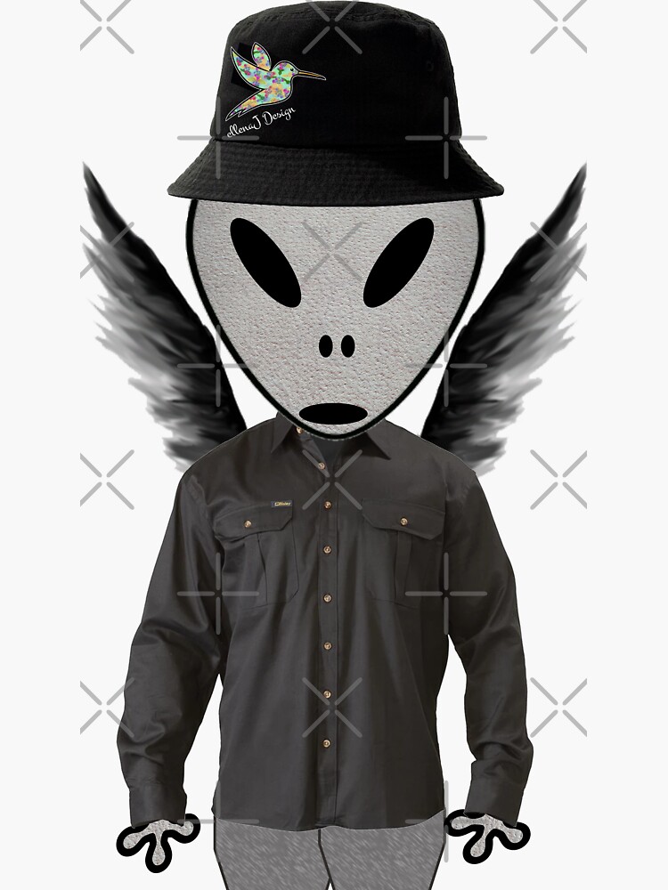 "Angel Alien" Sticker by ellenaJdesign | Redbubble