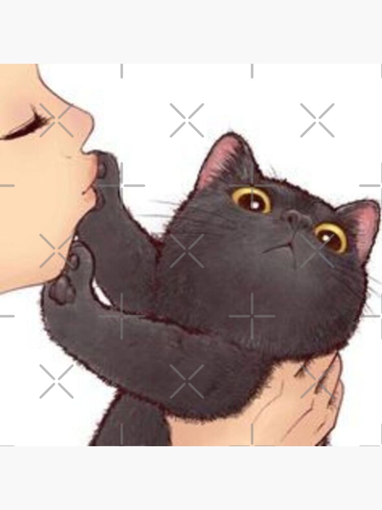 No Kisses Cat Sticker For Sale By Realspongii1 Redbubble