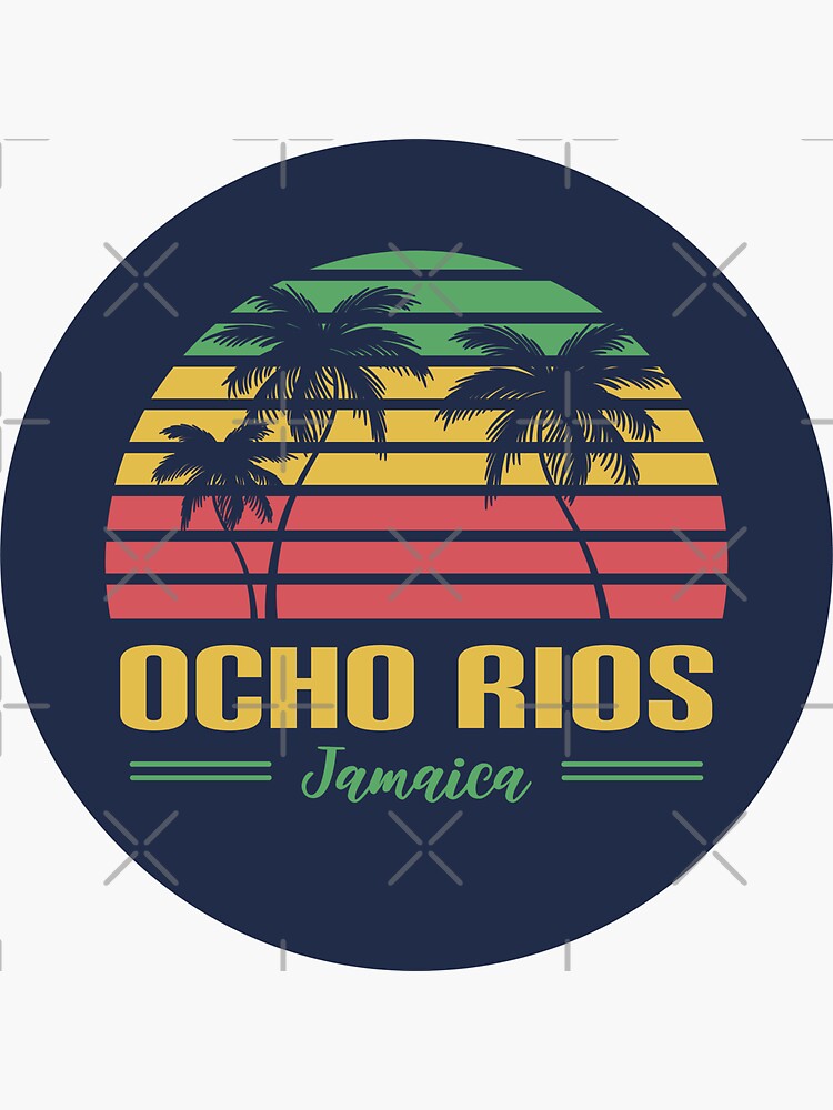 "Ocho Rios Jamaica Rasta Tropical Summer Beach Design" Sticker for Sale ...