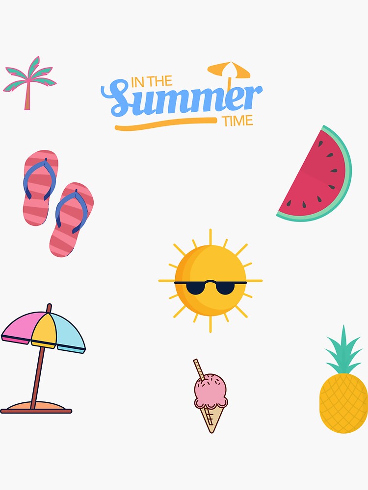 "Summer time sticker Pack" Sticker by lynnmso | Redbubble