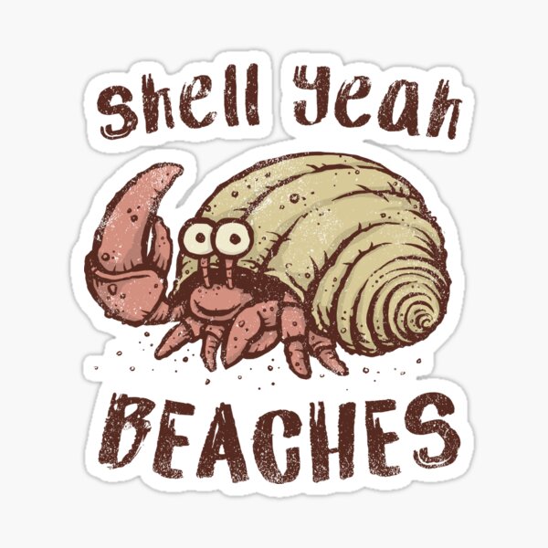 "Shell Yeah, Beaches!" Sticker for Sale by kg07 | Redbubble