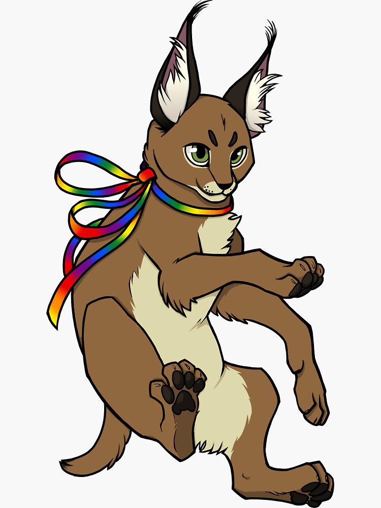"Gay Pride Caracal (Gay Floppa)" Sticker for Sale by saltuurn | Redbubble