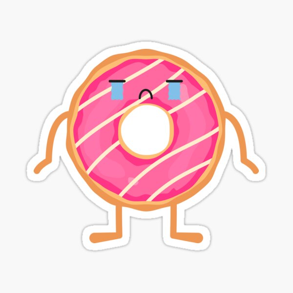 "Crying donut character." Sticker for Sale by YuliaLark | Redbubble