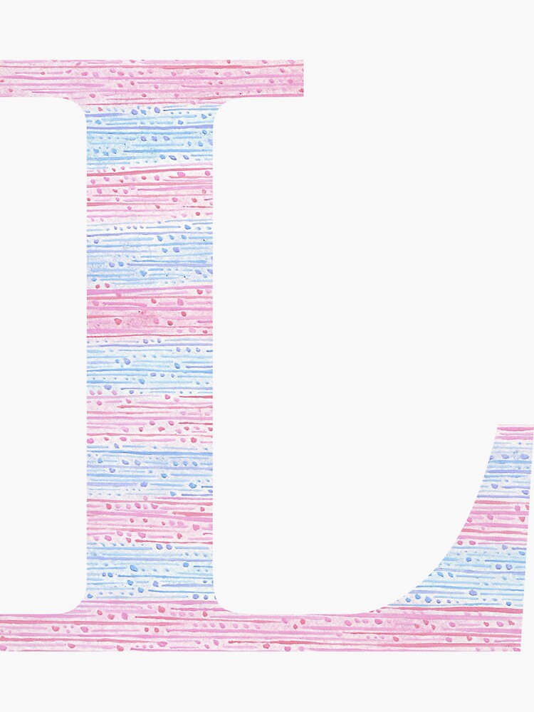 Pegatina «Letra L azul y rosa puntos y guiones monograma inicial» de ...