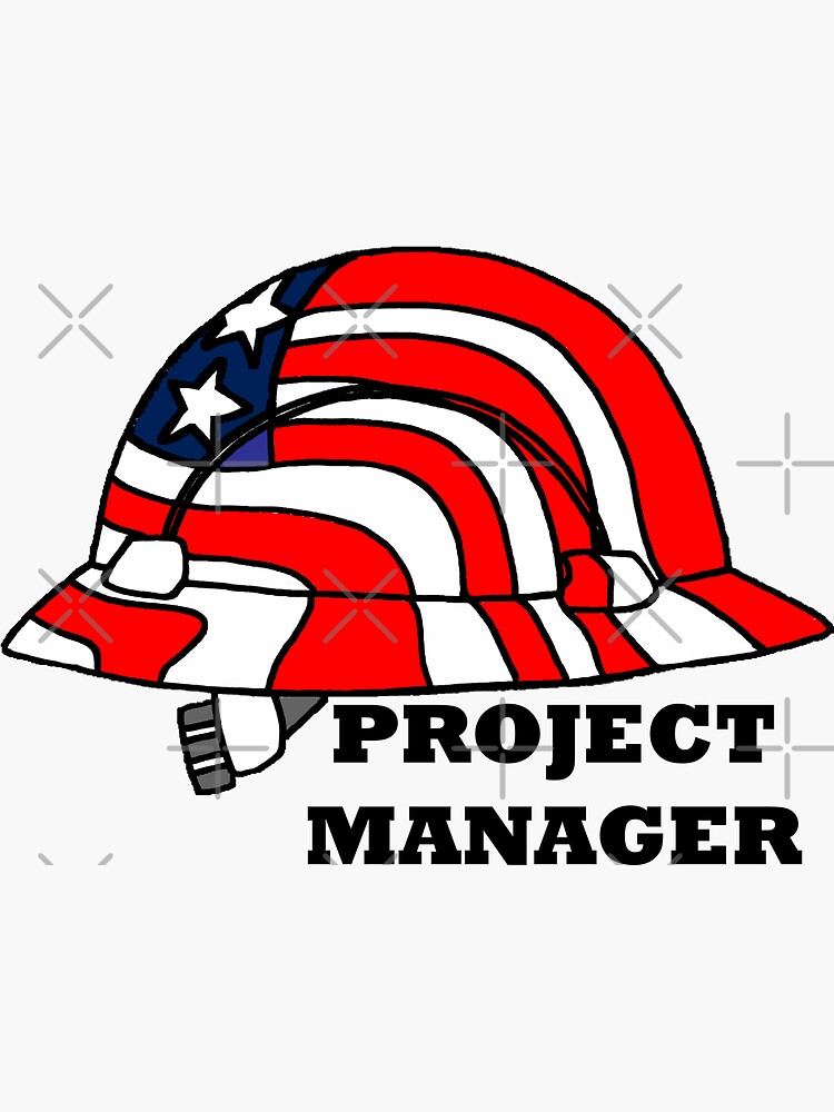 "Project Manager Hard Hat" Sticker for Sale by Statepallets | Redbubble