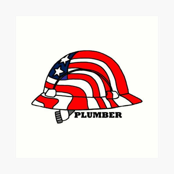 "Plumber Hard Hat" Art Print for Sale by Statepallets | Redbubble