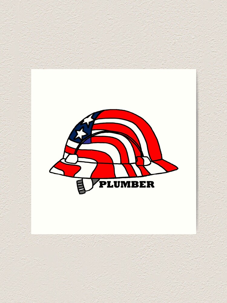 "Plumber Hard Hat" Art Print for Sale by Statepallets | Redbubble