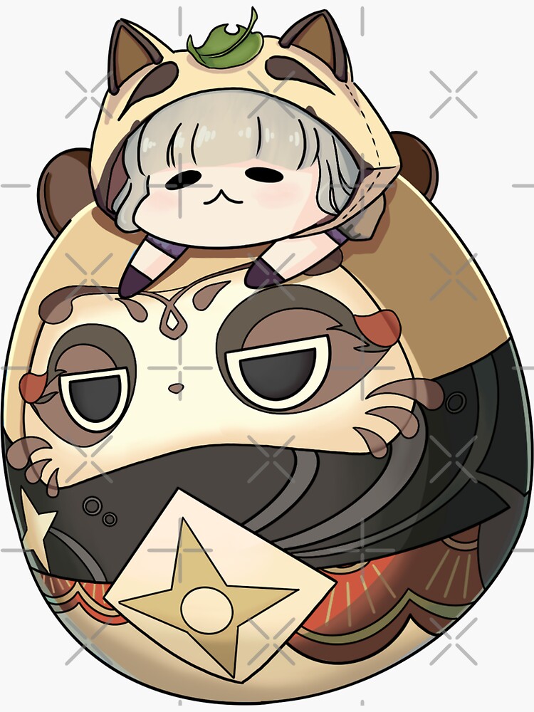 "Chibi Sayu Genshin Impact Tanuki Sticker" Sticker von duckydart ...