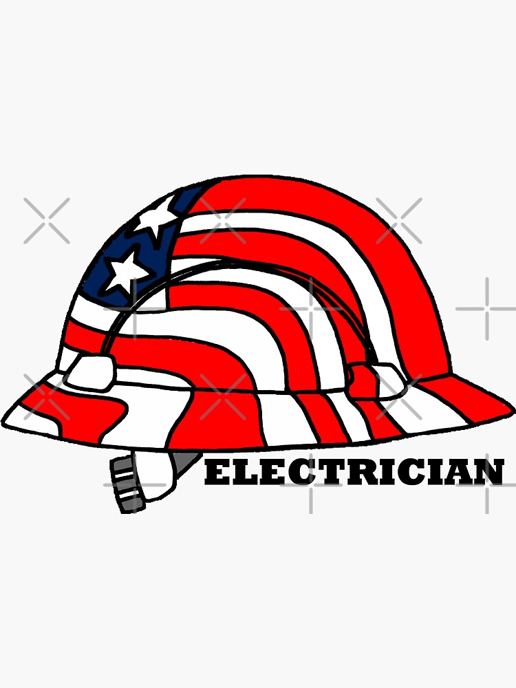 "Electrician American Hard Hat Construction" Sticker for Sale by ...