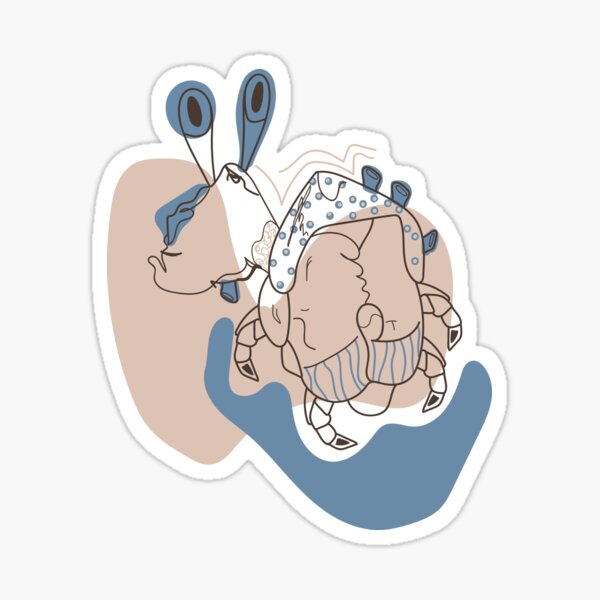 "Beige and blue sea monster" Sticker for Sale by ArtinaStudio | Redbubble