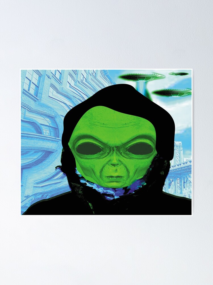 "Alien - Wearing Hoodie and Face Mask" Poster for Sale by Bigislandint ...