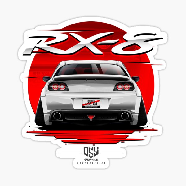 "RX8 Rotary Slammed Wide Body (White)" Sticker by osmancetinyapic ...