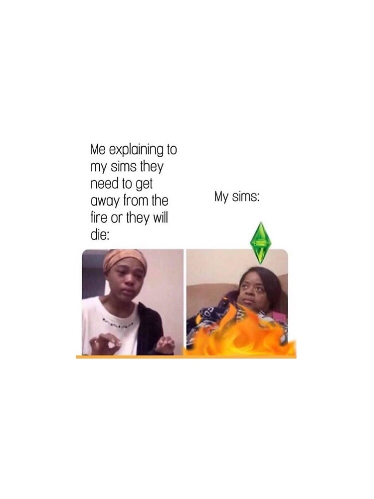 "Funny sims fire meme" iPhone Case for Sale by Hellomydesign | Redbubble