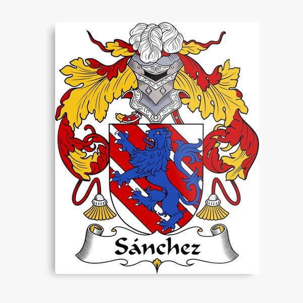 "Sanchez Coat of Arms/Family Crest" Metal Print for Sale by William ...