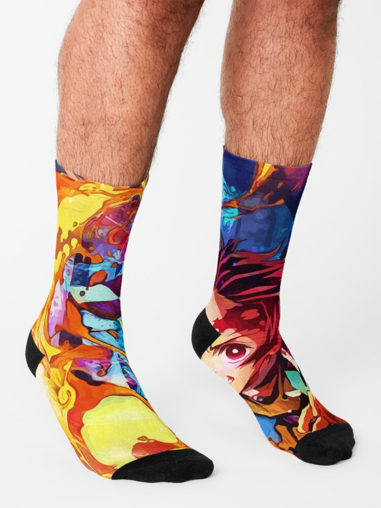 "Red blade Slayer" Socks for Sale by hustlart | Redbubble
