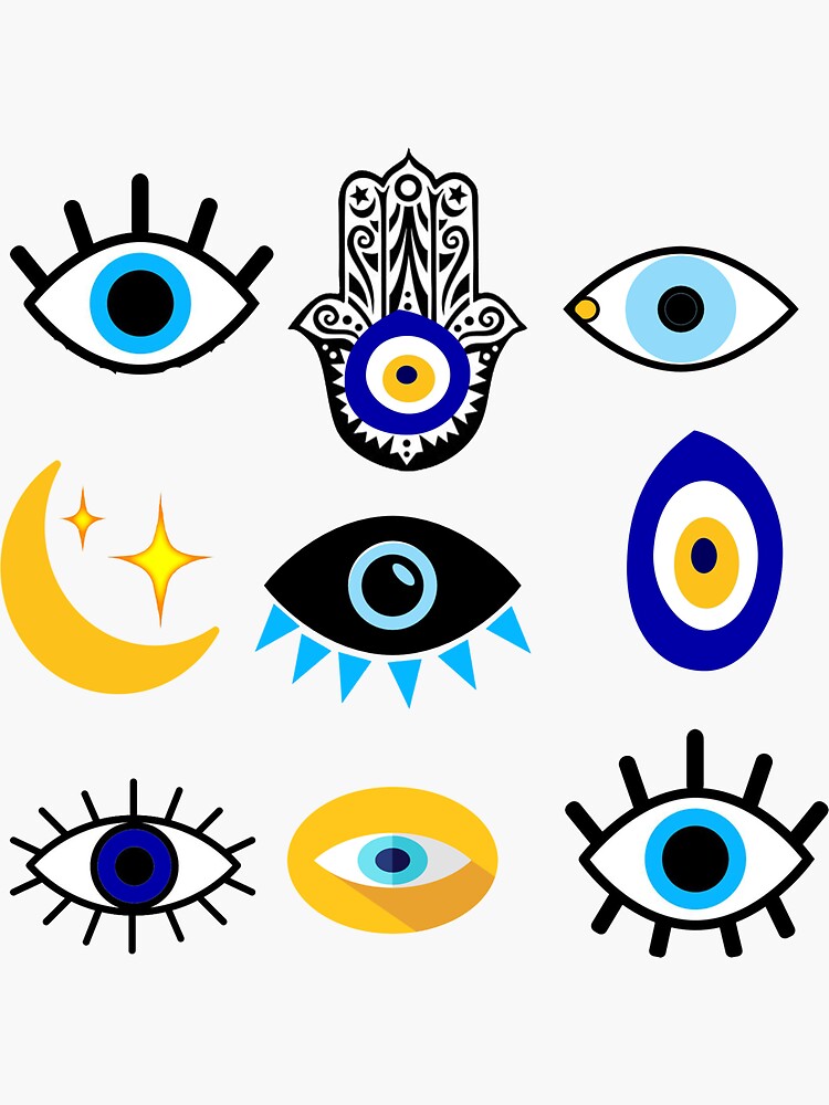 "arabic evil eye collage" Sticker for Sale by chirazbz | Redbubble