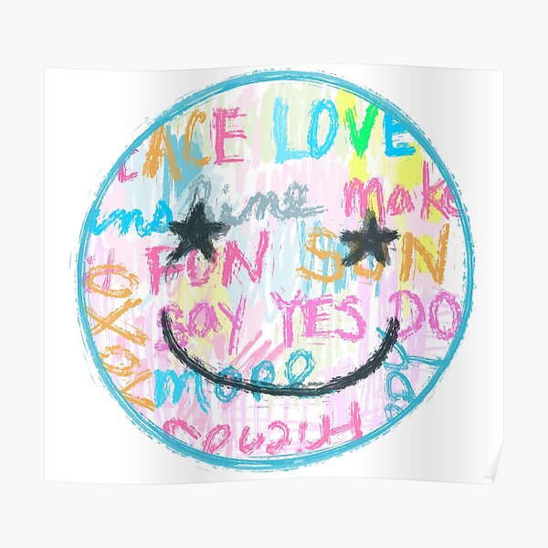 "Preppy Art, Happy Face, Smiley Face, Preppy Aesthetic" Poster by ...