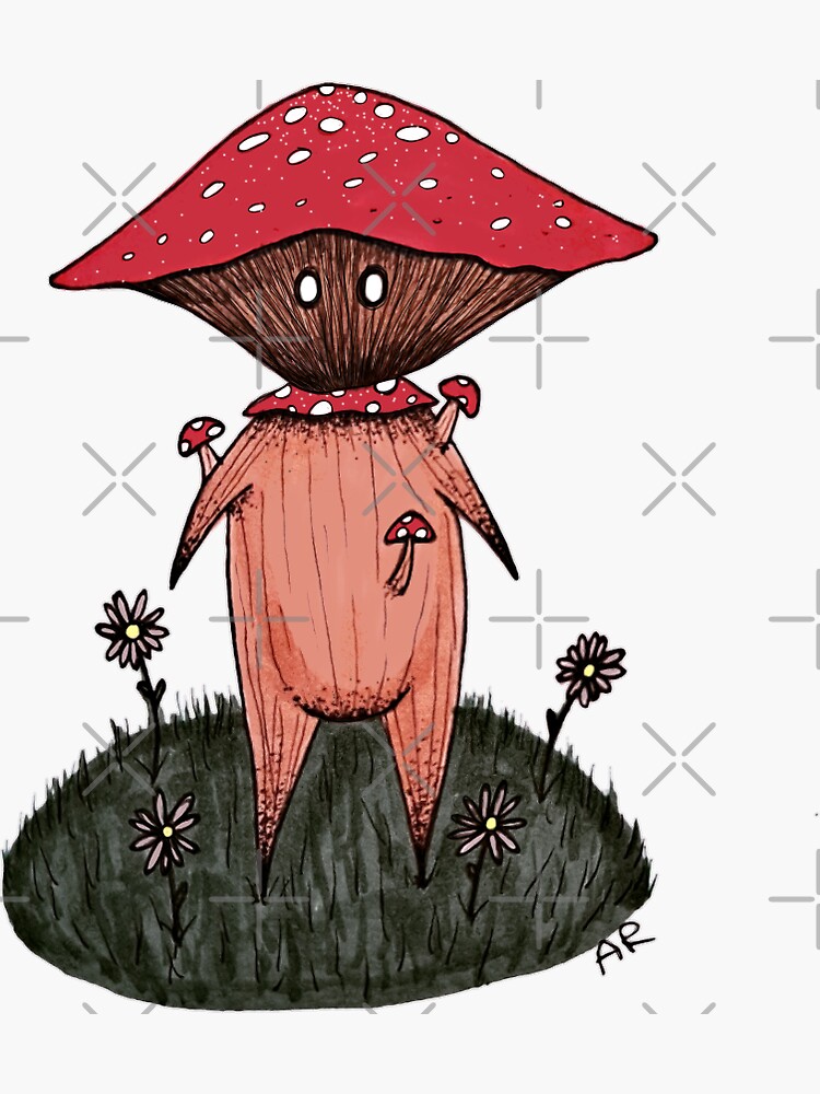 "Fun-gi?" Sticker for Sale by Verysadghoul | Redbubble