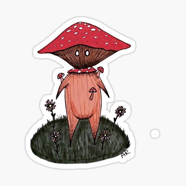 "Fun-gi?" Sticker for Sale by Verysadghoul | Redbubble