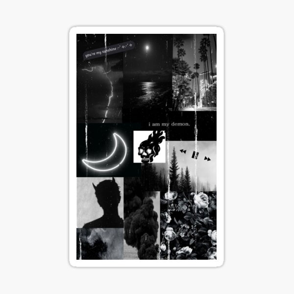 "Black and White Collage " Sticker for Sale by skylarr27 | Redbubble