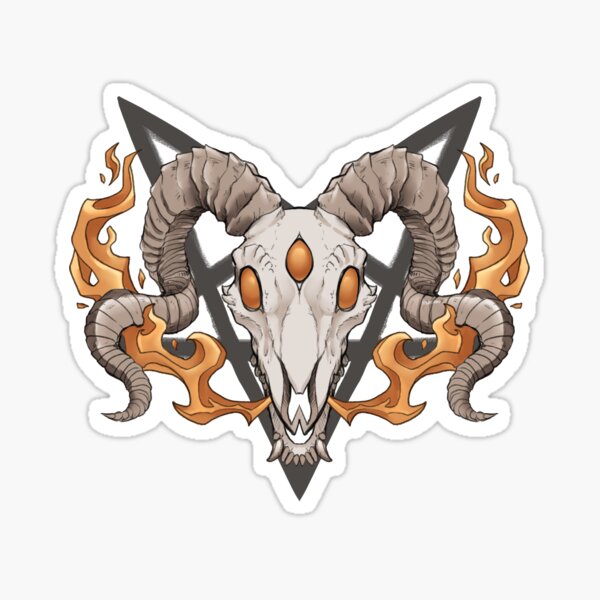 "White Demonic Ram Skull" Sticker for Sale by PixelsArtStall | Redbubble