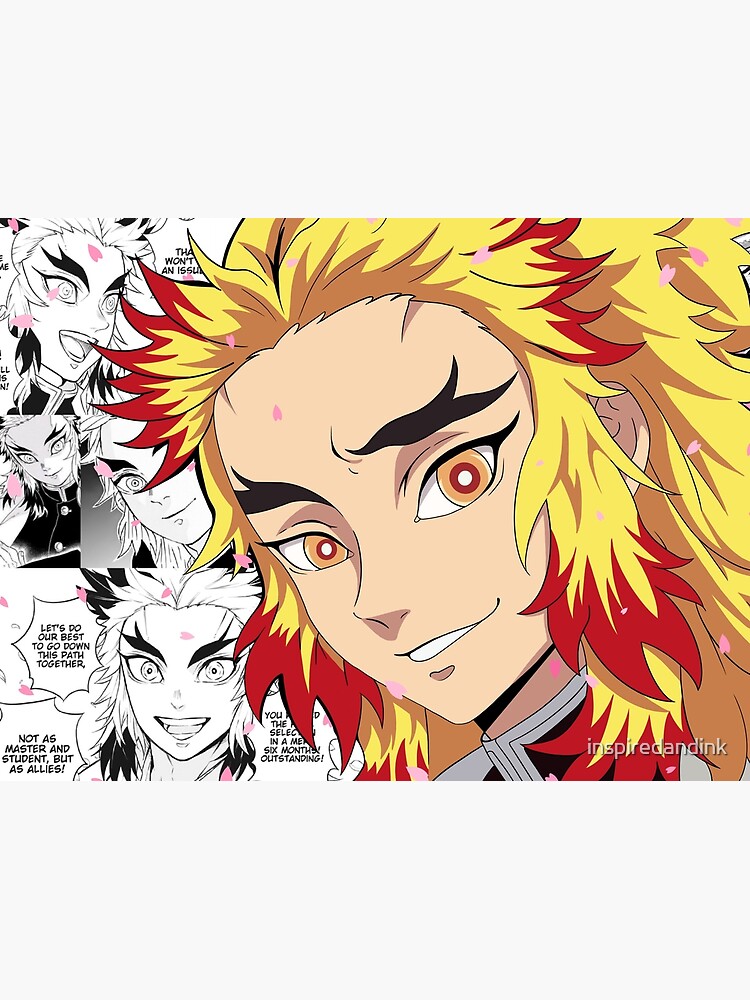 "Fire Hashira - Rengoku" Poster by inspiredandink | Redbubble