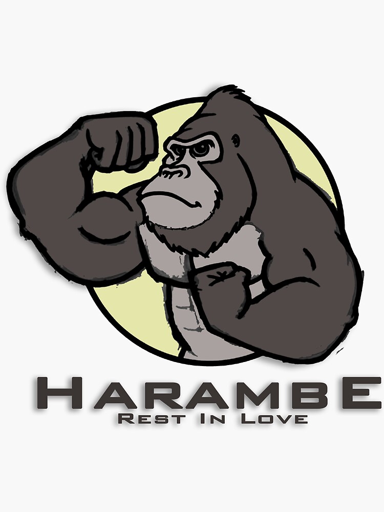 "#1 HARAMBE CARTOON" Sticker by diGambariN | Redbubble