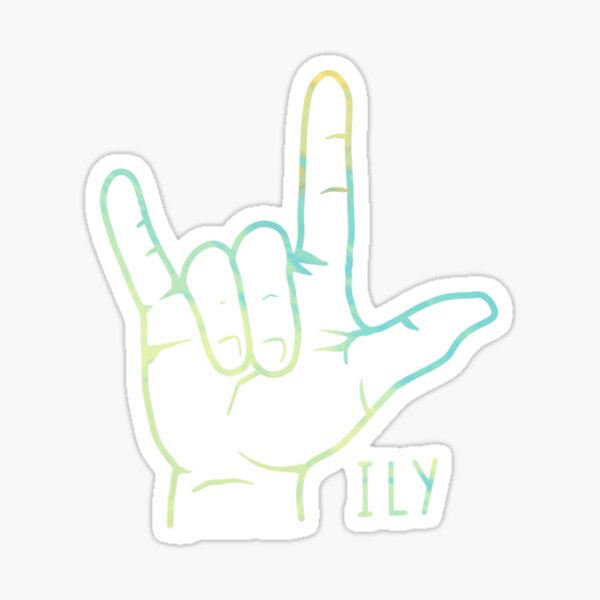 "ASL ILY sticker!" Sticker by cutiepieart | Redbubble