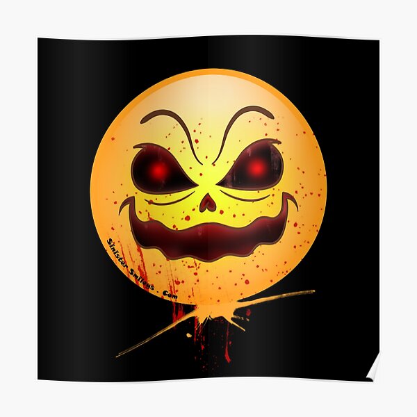 "Ghoulish Smiling Acid Face" Poster for Sale by SinisterSmileys | Redbubble