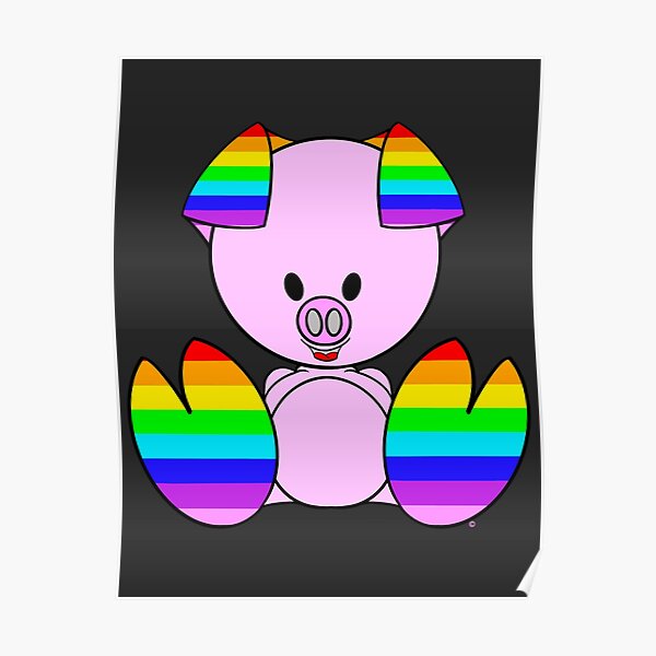 "LGBTQ PRIDE CARTOON PIG" Poster for Sale by CelebraToons | Redbubble