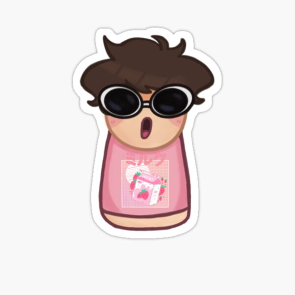 "Georgenotfound Strawberry Milk Tee Blob Sticker" Sticker for Sale by ...
