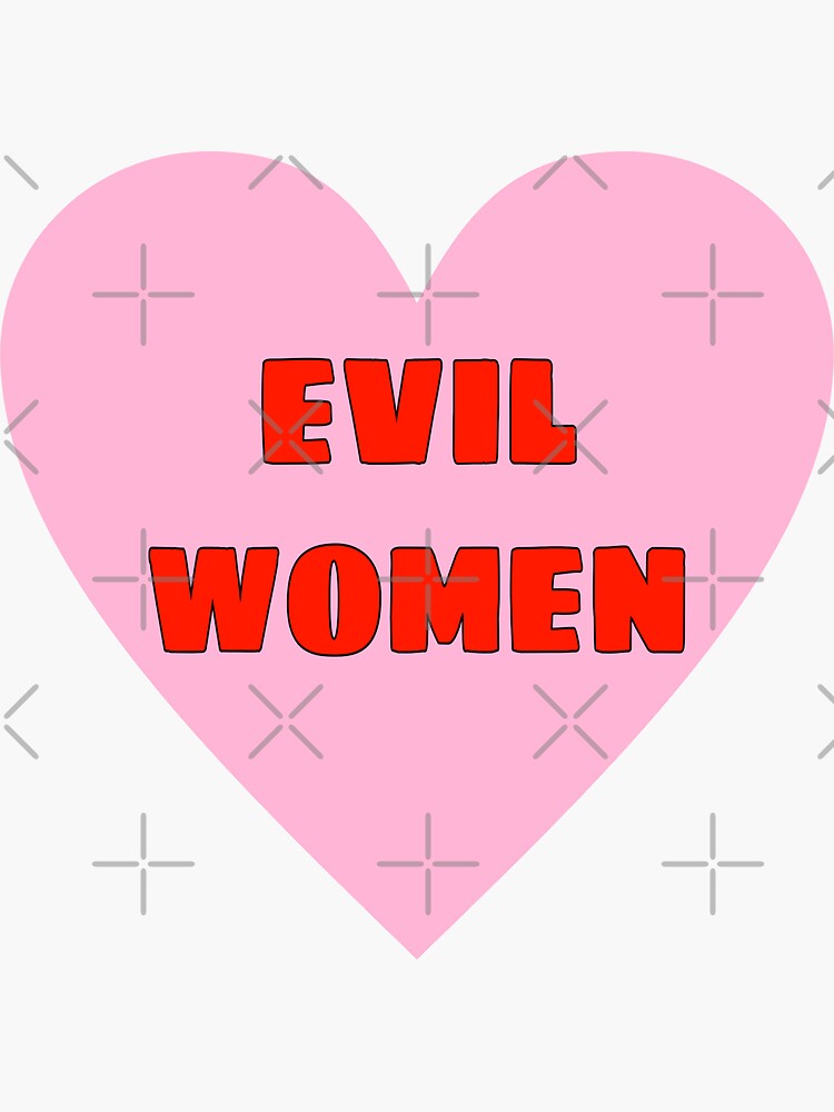 "Love evil women, heart" Sticker for Sale by strawberryseeds | Redbubble