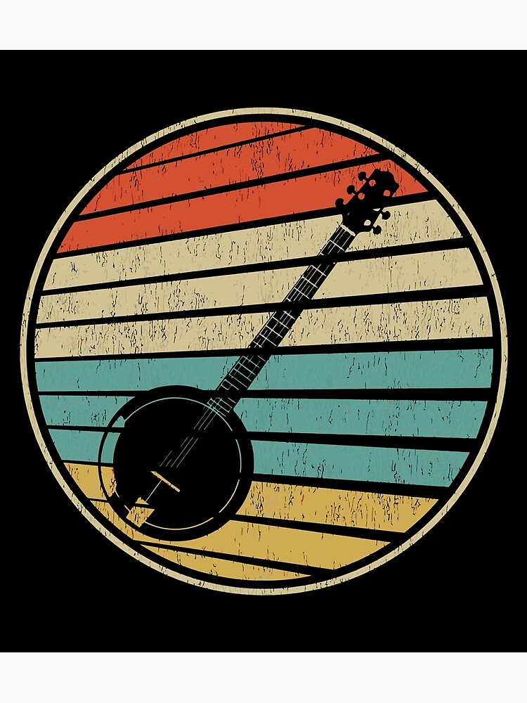 "Cute Banjo Sun Retro Vintage 70S 80S Bluegrass Pickers Fun" Art Print ...