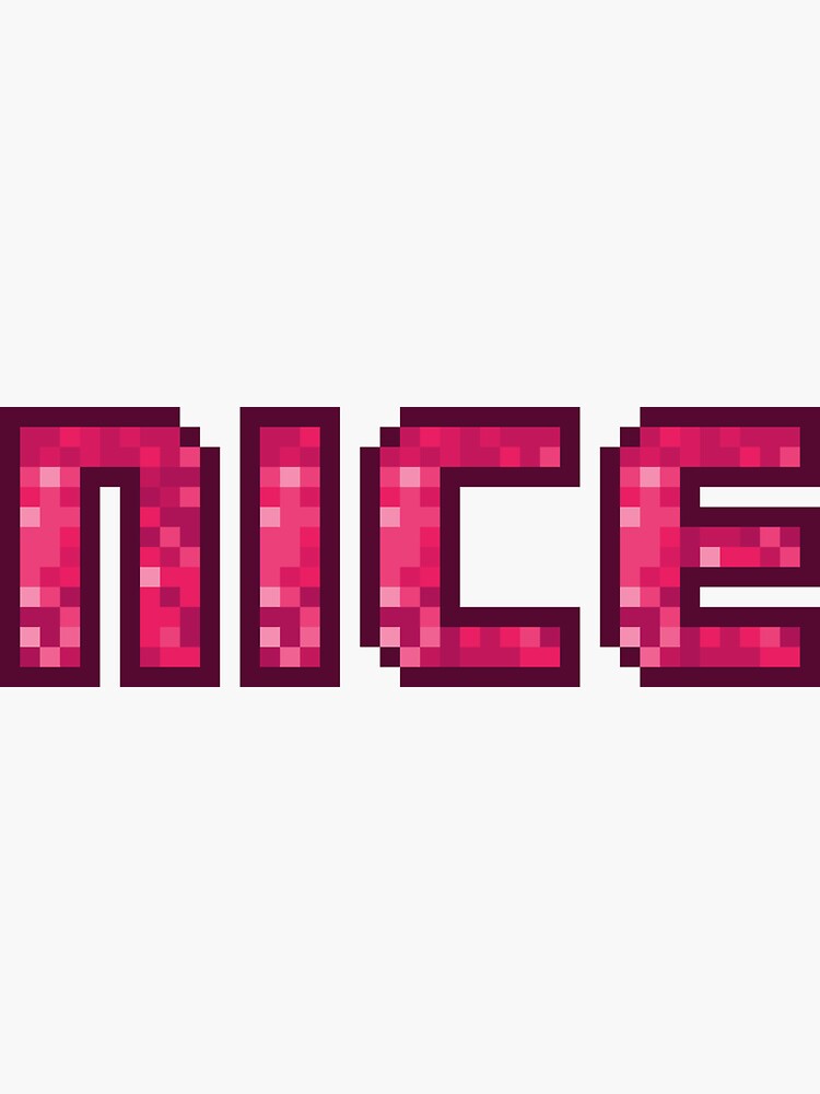 Pegatina «Agradable - Diseño de texto Pixel Art - Color rosa» de ...