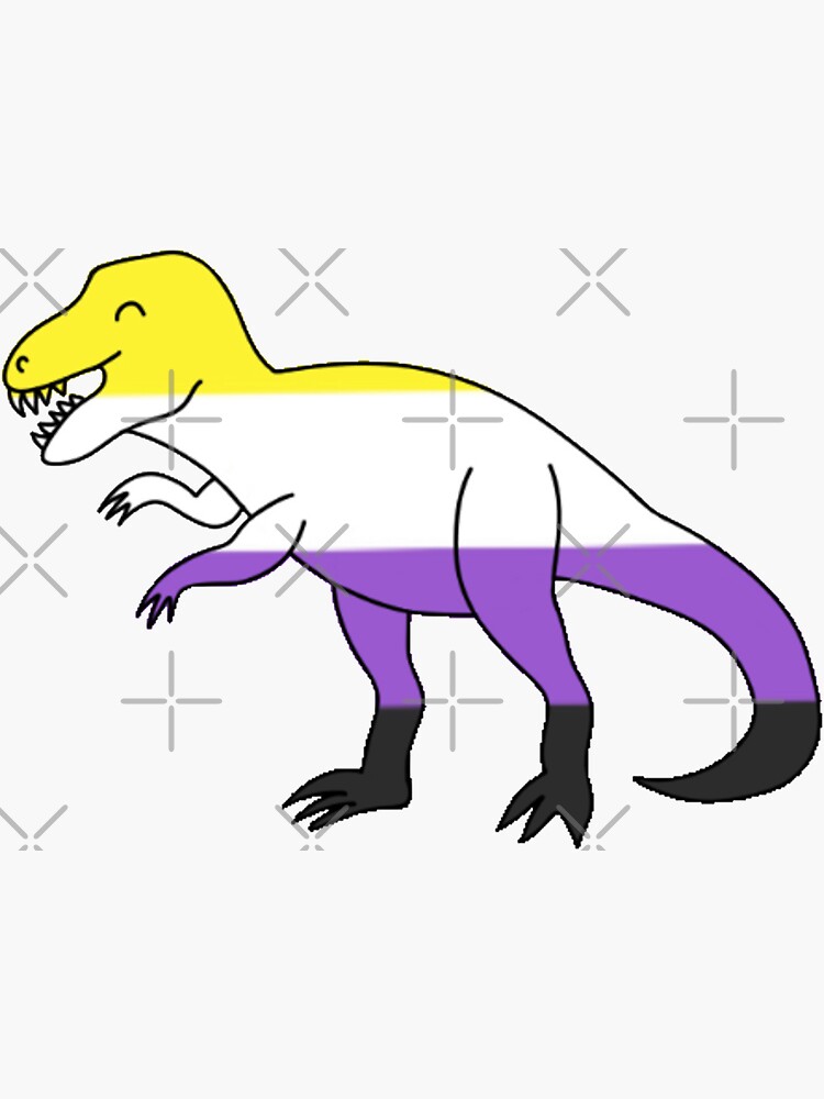 "Nonbinary Dinosaur" Sticker for Sale by radiantdark | Redbubble
