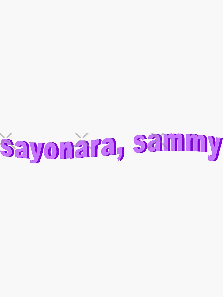 "sayonara, sammy purple - nick miller (new girl)" Sticker for Sale by ...