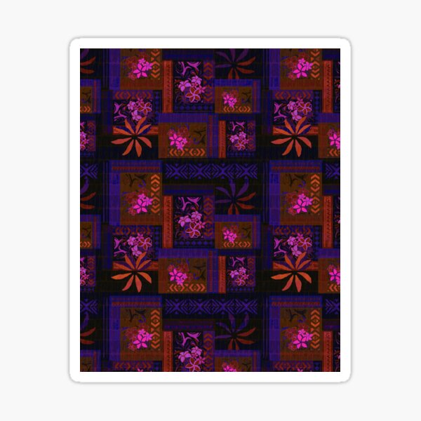 "Hawaiian - Samoan Dark Tapa Patchwork" Sticker for Sale by sunnthreads ...