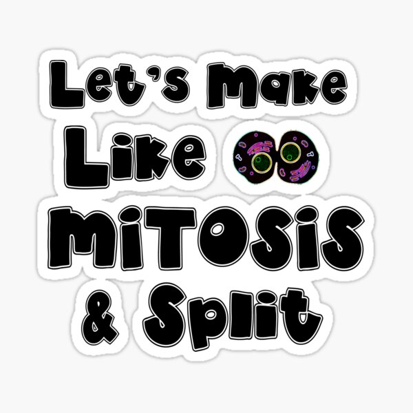 Pegatina «Hagamos como Mitosis y Split» de Science-is-Pun | Redbubble