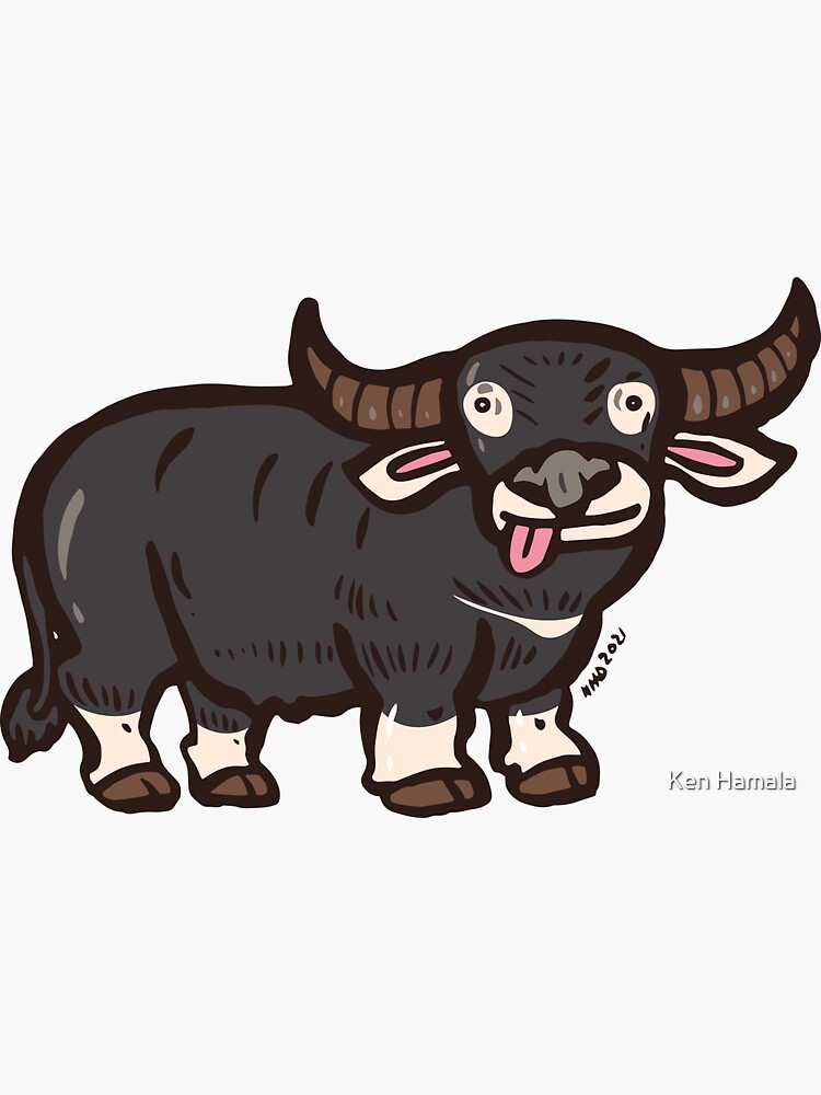 "Water buffalo" Sticker for Sale by nokhookdesign | Redbubble