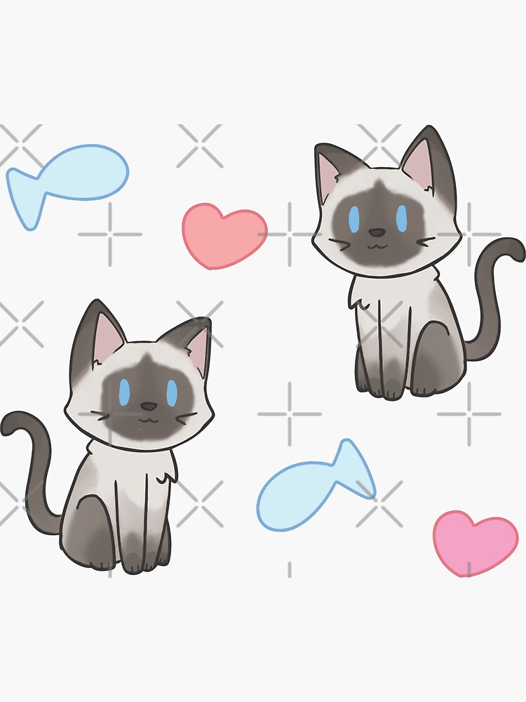 "Chibi Cat Design - Siamese Cat" Sticker for Sale by HJacka | Redbubble