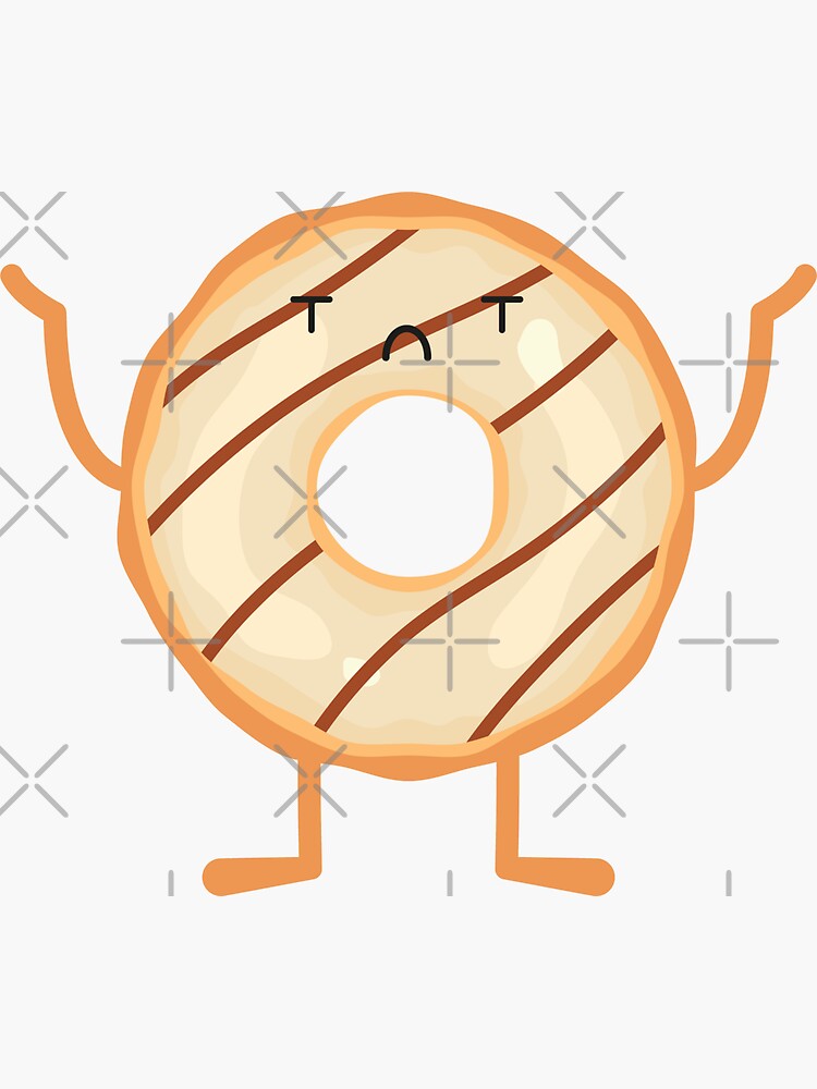 "Crying sad donut character." Sticker for Sale by YuliaLark | Redbubble