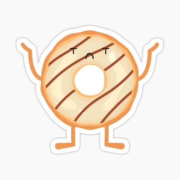 "Crying sad donut character." Sticker for Sale by YuliaLark | Redbubble