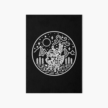 "Howl's moving castle - white outline" Art Board Print by Sputnikart ...