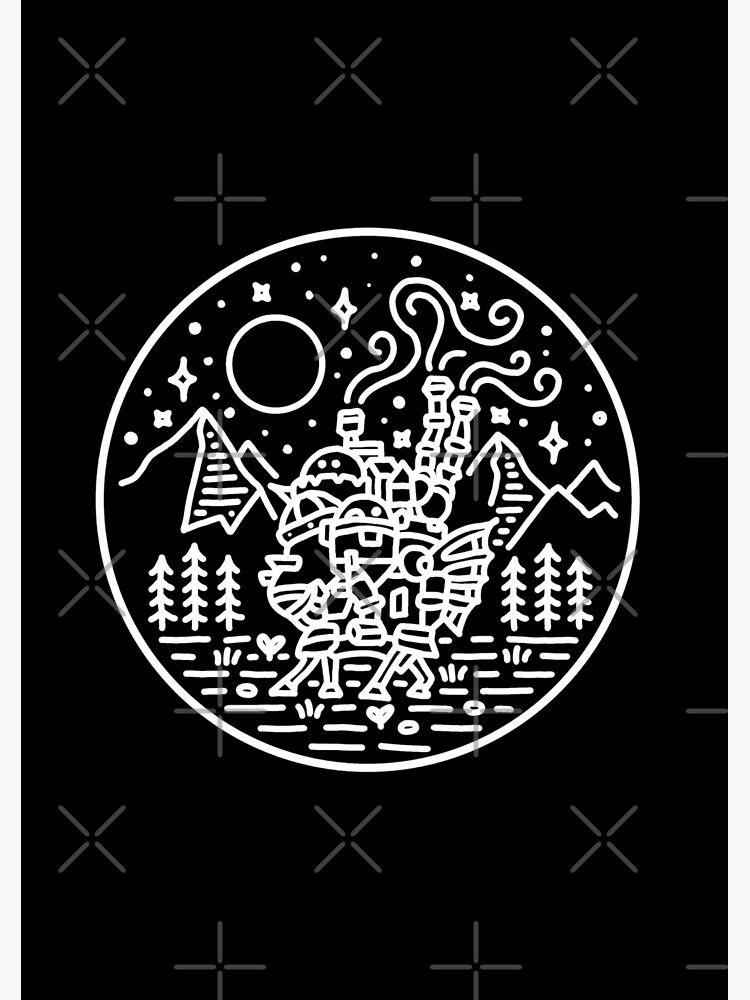 "Howl's moving castle - white outline" Poster for Sale by Sputnikart ...