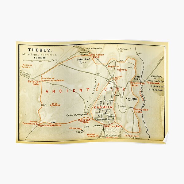 "Vintage Map of Thebes Egypt (1894)" Poster by BravuraMedia | Redbubble