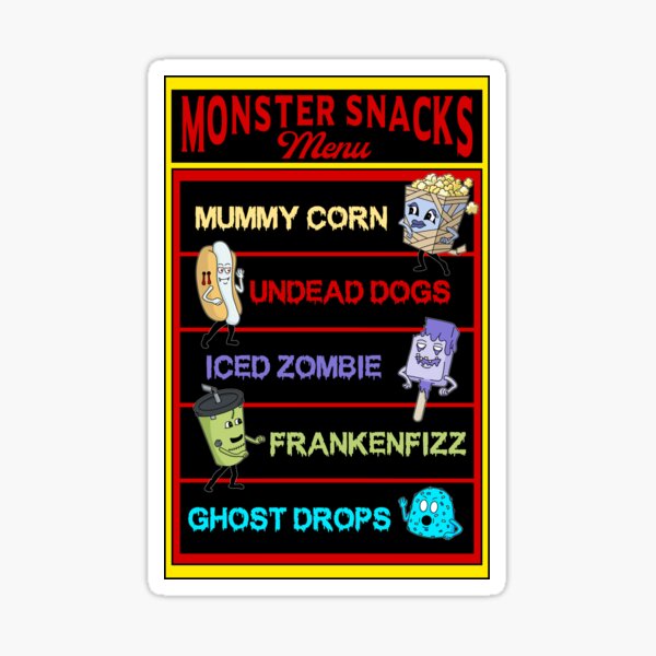 "Lobby Snack Creeps Menu" Sticker for Sale by NickKoolaid | Redbubble