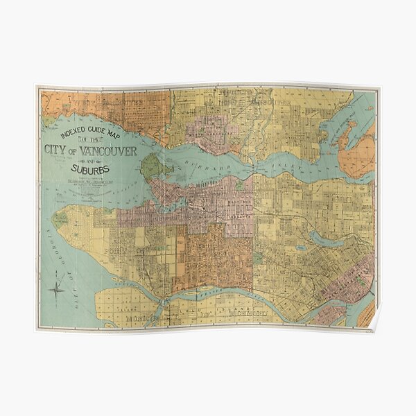 "Vintage Map of Vancouver Canada (1920)" Poster for Sale by ...