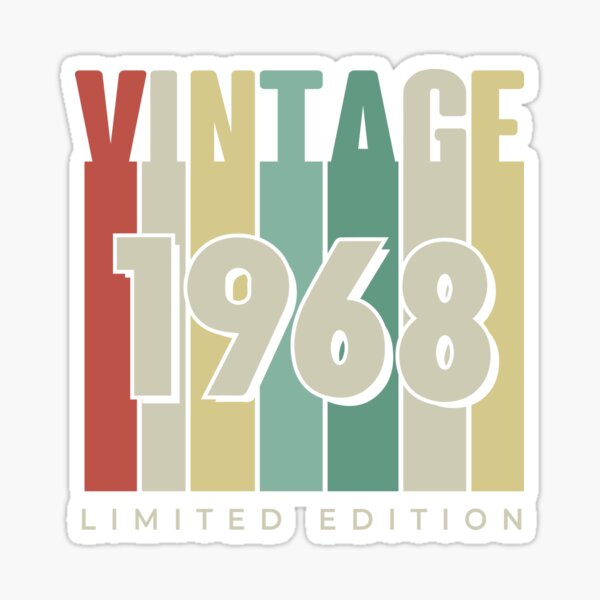 " vintage 1968 limited edition " Sticker for Sale by exr378 | Redbubble