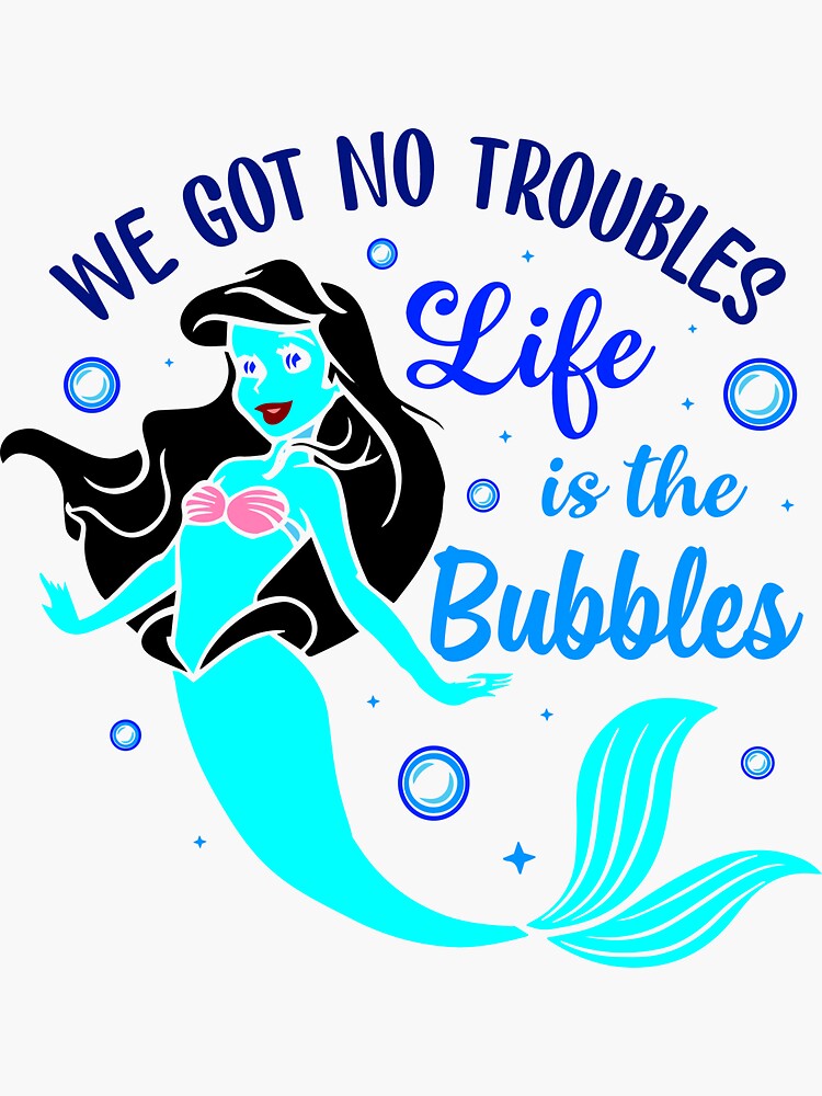 "cute mermaid with bubbles" Sticker for Sale by loiret1958 | Redbubble