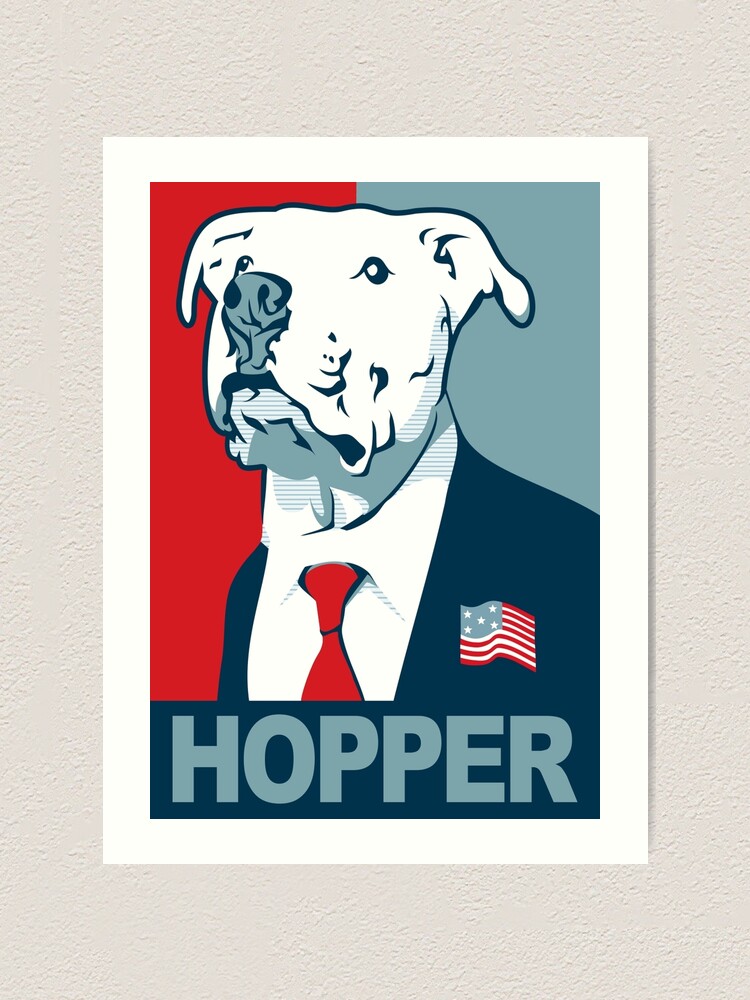 "Feel The Hopper (Red White and Hopper) Smaller Print" Art Print for ...